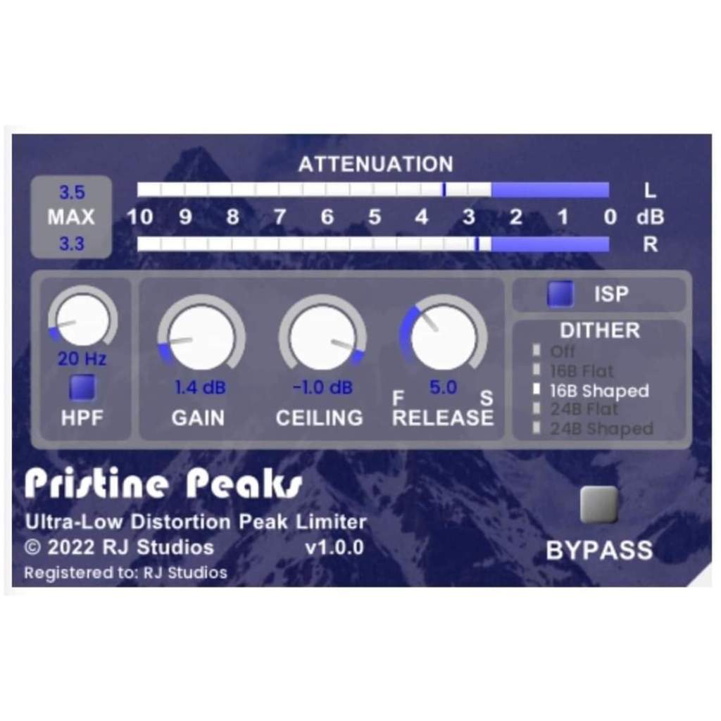 RJ Studios Release Pristine Peaks - Peak Limiter - The Beat Community